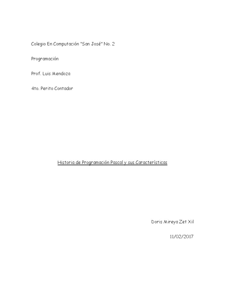 Historia y Características de Pascal | PDF
