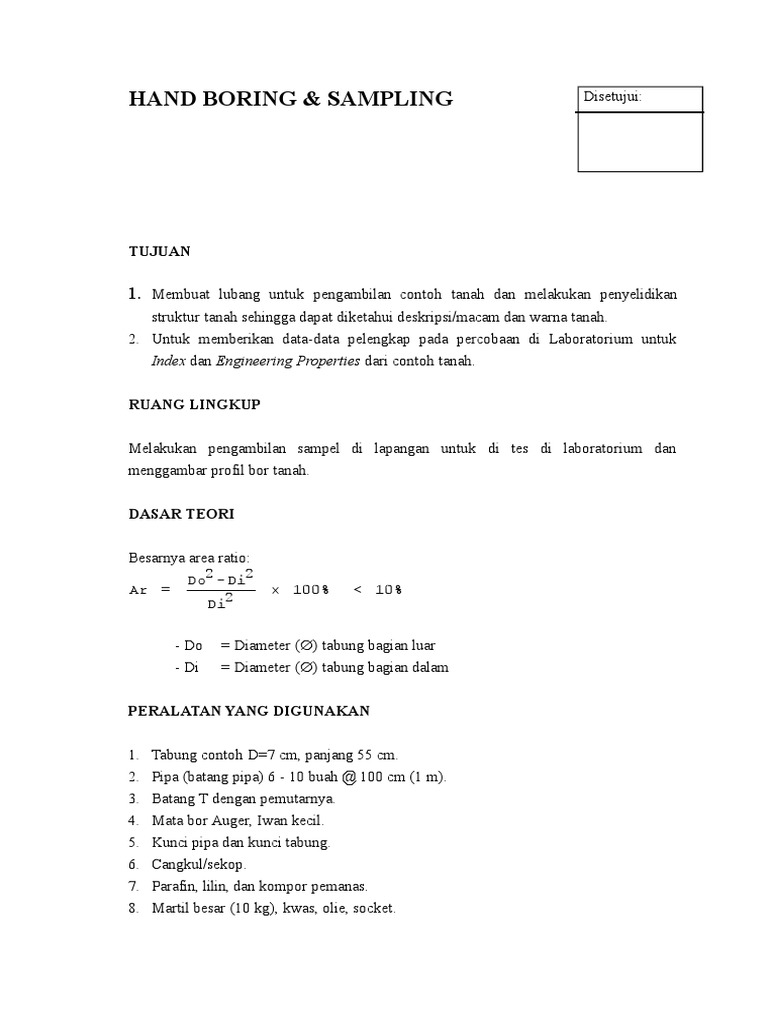 Hand Boring & Sampling | PDF