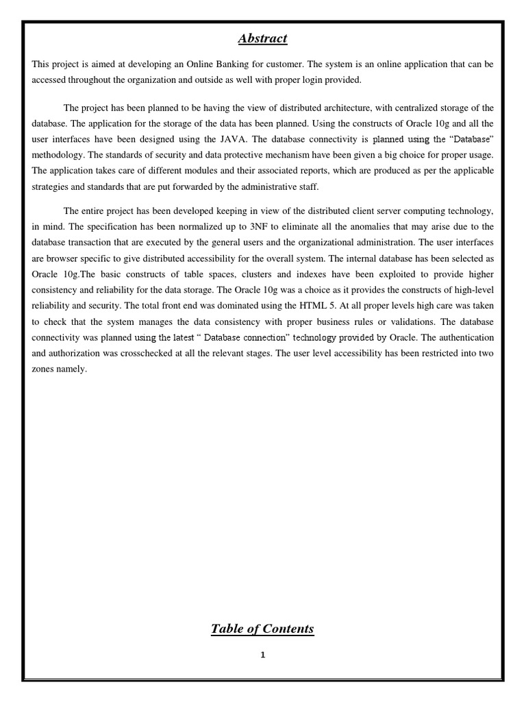 Final Document of Bank Management System 1 | PDF | Business