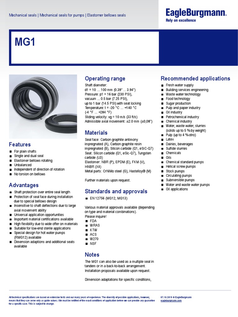 EagleBurgmann MG1 en | PDF