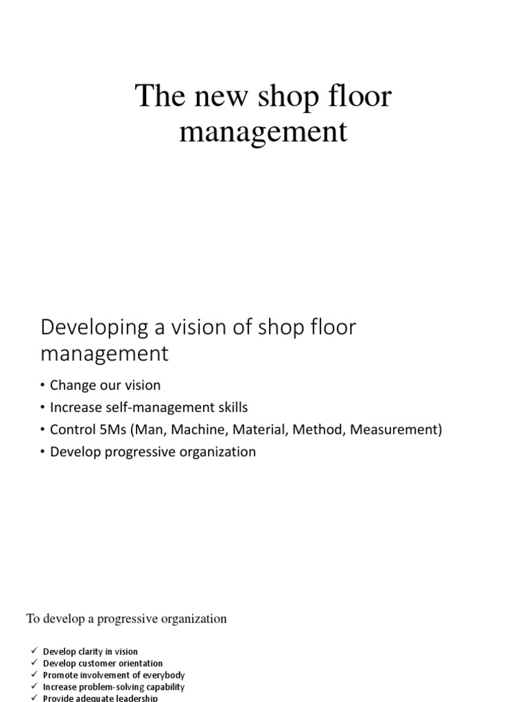 New Strategies for Shop Floor Management | PDF
