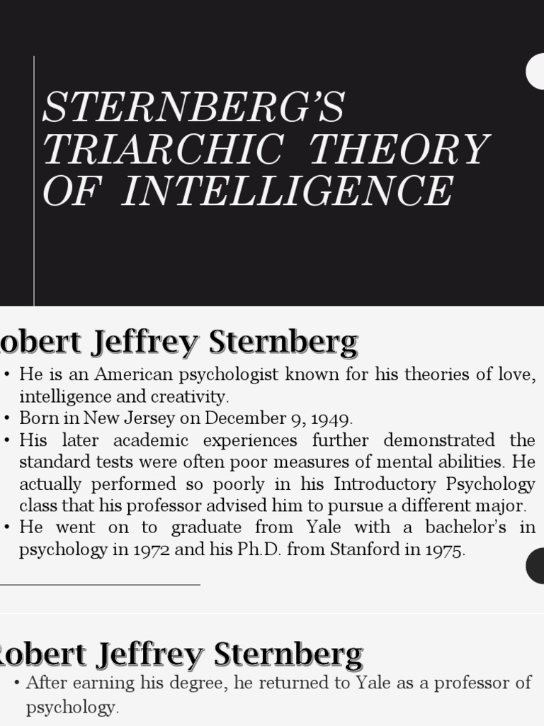 Sternberg's Triarchic Theory of Intelligence | PDF