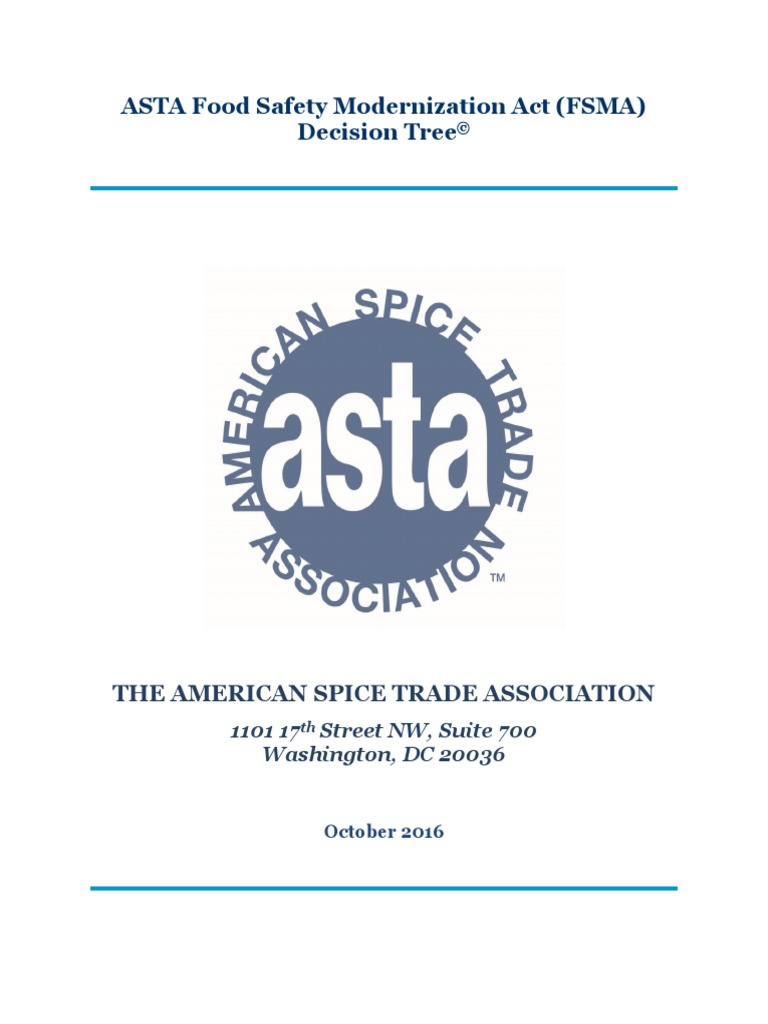 ASTA FSMA Decision Tree 10 6 16 FINAL | PDF