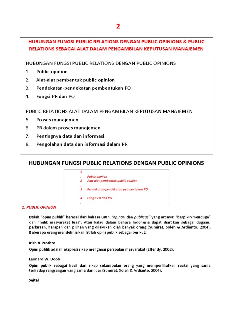 Hubungan Fungsi Public Relations Dengan Public Opinions & Public Relations Sebagai Alat Dalam ...