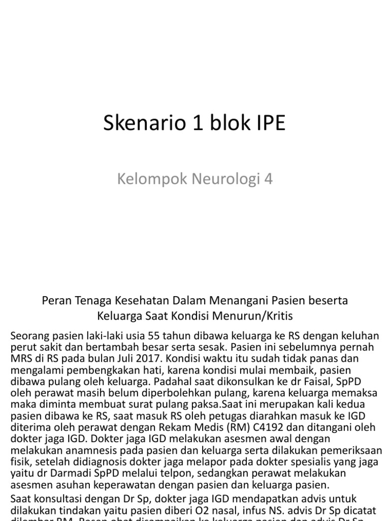 Skenario 1 Blok IPE Fixxx | PDF