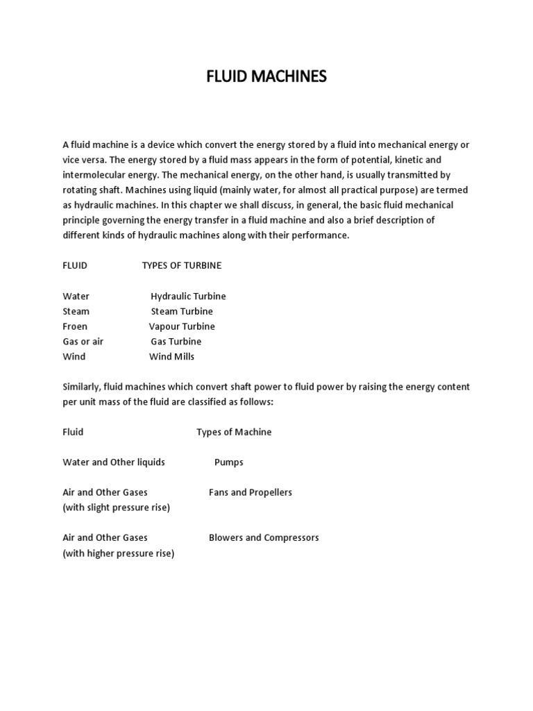 Fluid Machines PDF | PDF