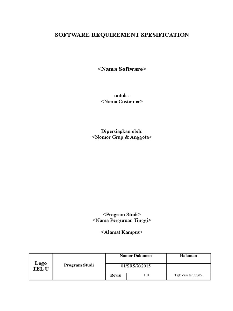 Dokumen SRS (Template) | PDF