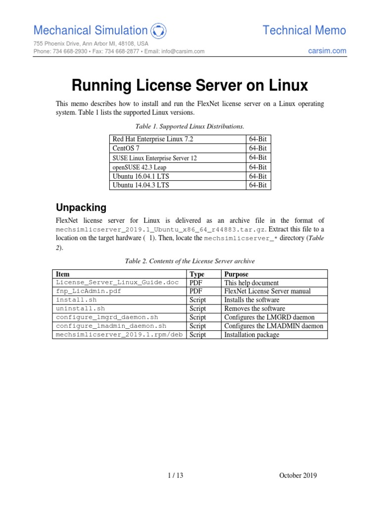 License Server Linux Guide | PDF