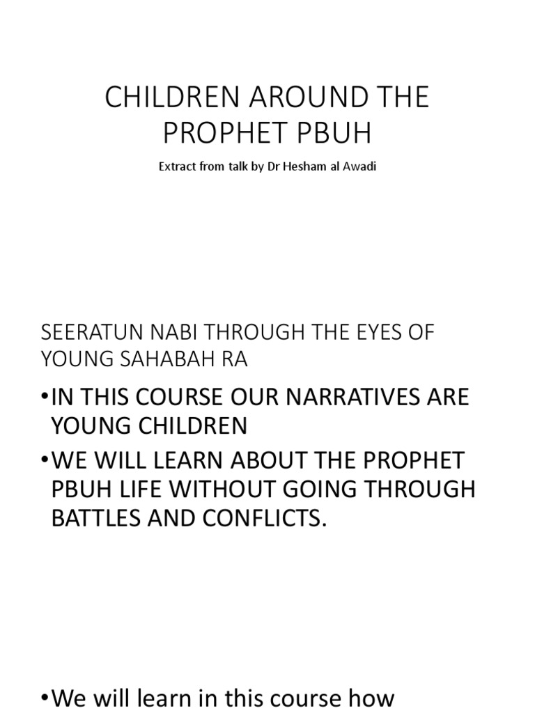 Children Around the Prophet PBUH | PDF