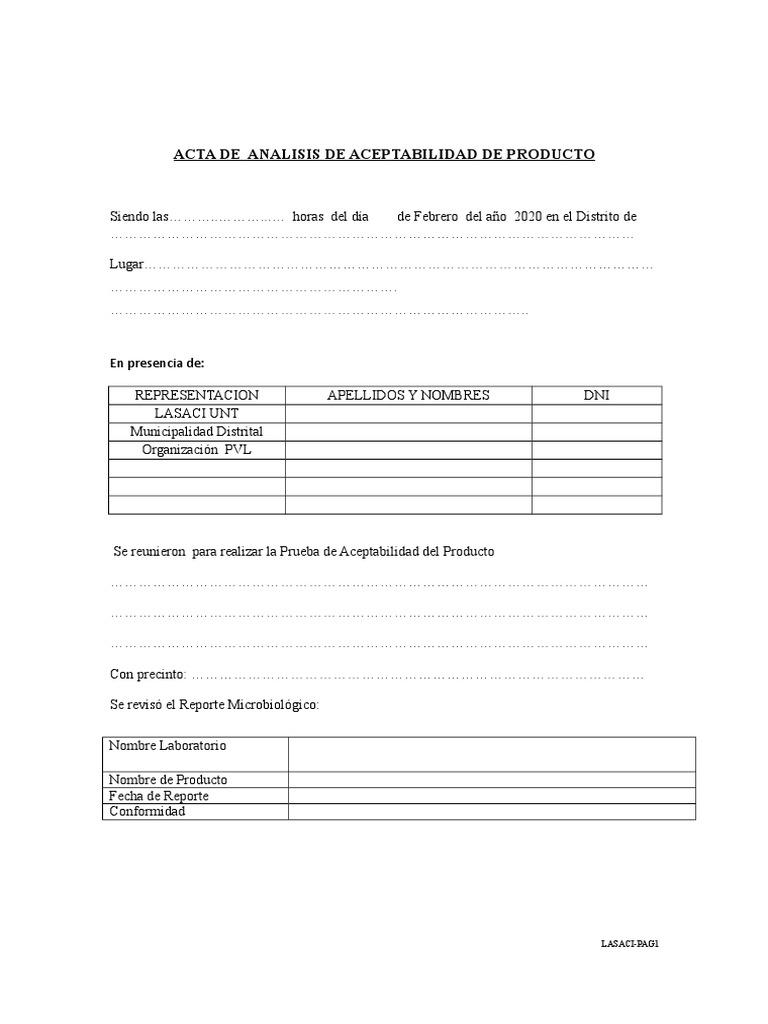 Ficha de Aceptabilidad | PDF