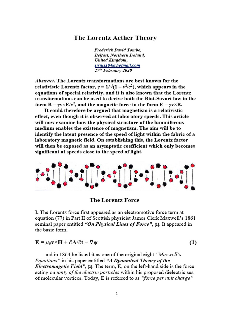 The Lorentz Aether Theory | PDF | Luminiferous Aether | Special Relativity