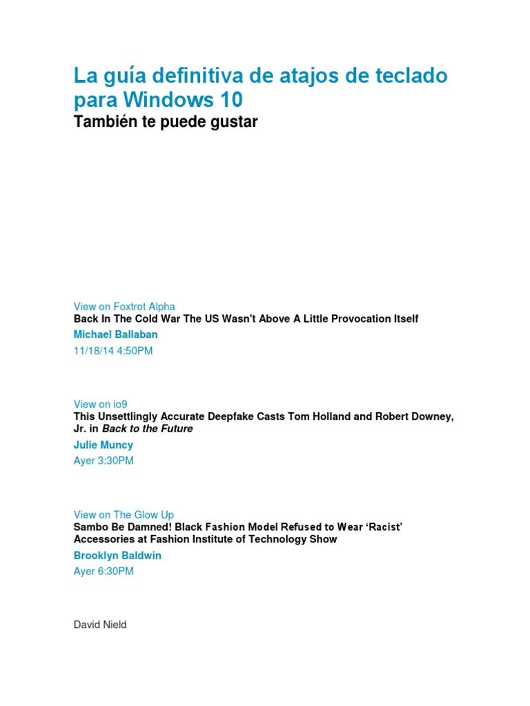 La Guía Definitiva de Atajos de Teclado para Windows 10 | PDF | Ventana (informática) | Windows 10