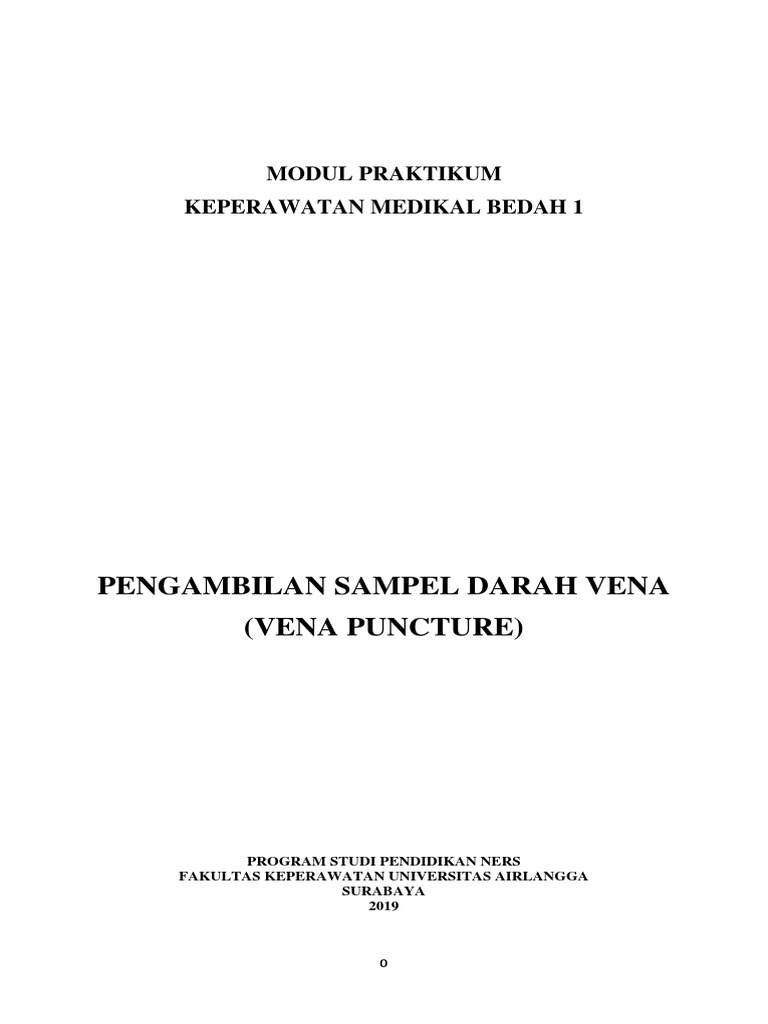Modul Praktikum Pengambilan Darah Vena | PDF Modul Praktikum Pengambilan Darah Vena | PDF