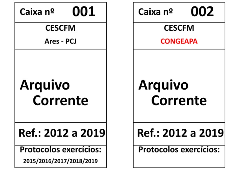Etiqueta Caixa Arquivo Box Modelo | PDF | Computadores | Tecnologia e Engenharia
