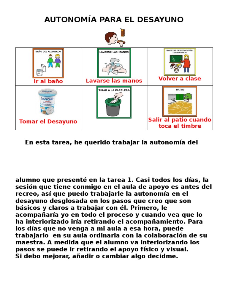 Secuencia para Ir Al Baño. Autonomia | PDF