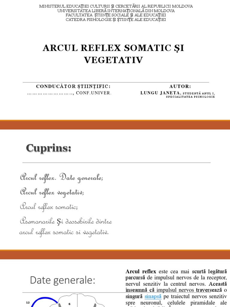 Arcul Reflex Somatic Si Vegetativ | PDF