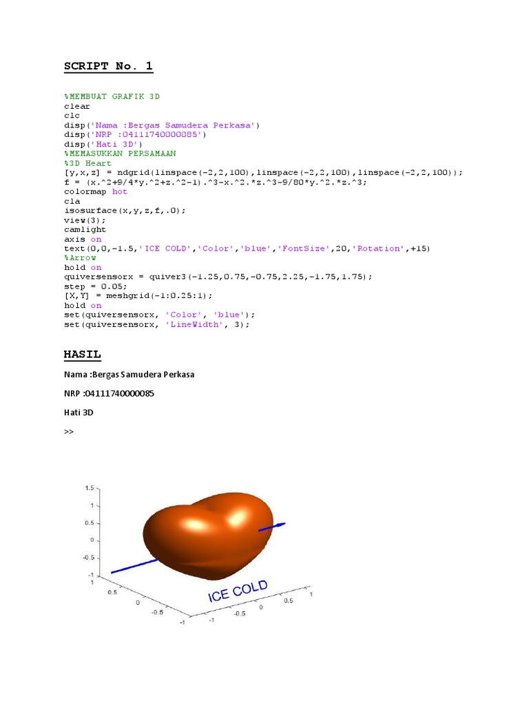 Coding Matlab 3d Heart | PDF