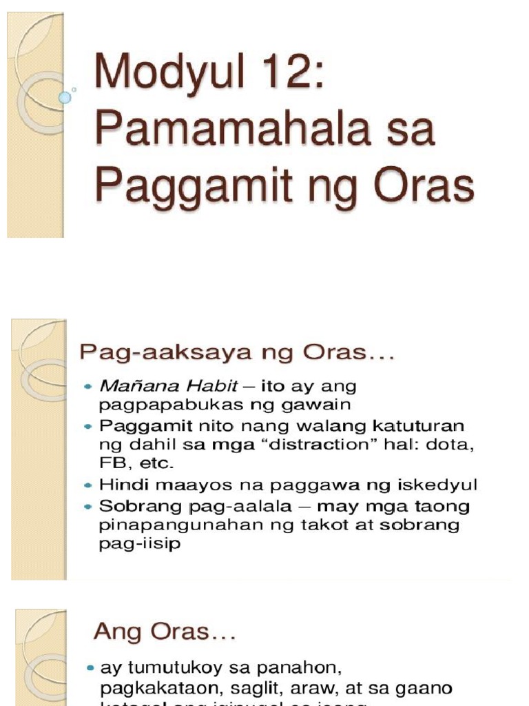 Pamamahala Sa Paggamit NG ORas | PDF