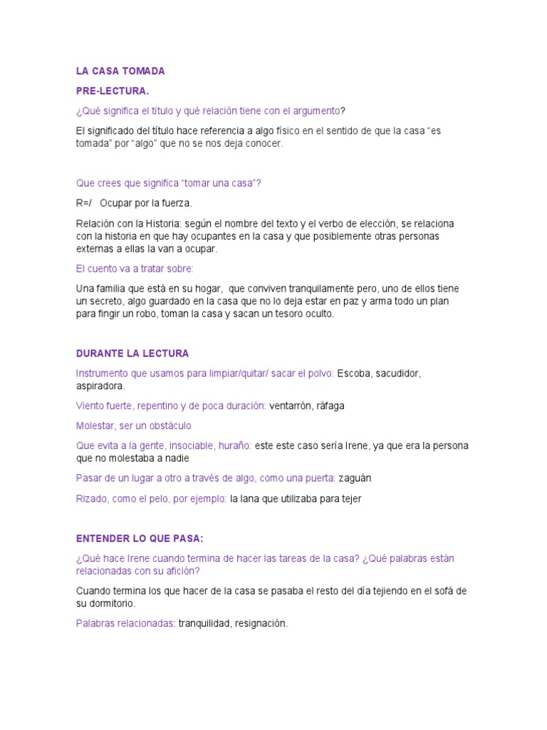 Análisis de "La Casa Tomada" | PDF