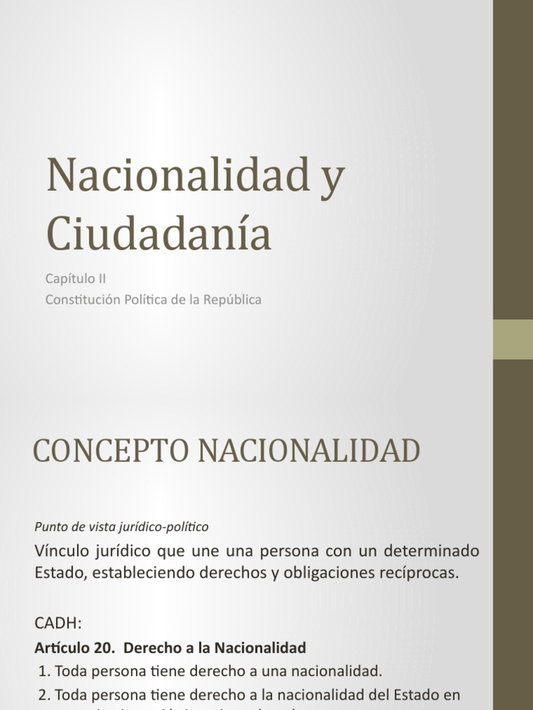 Nacionalidad y Ciudadanía en Chile | PDF | Política | Ciencias sociales