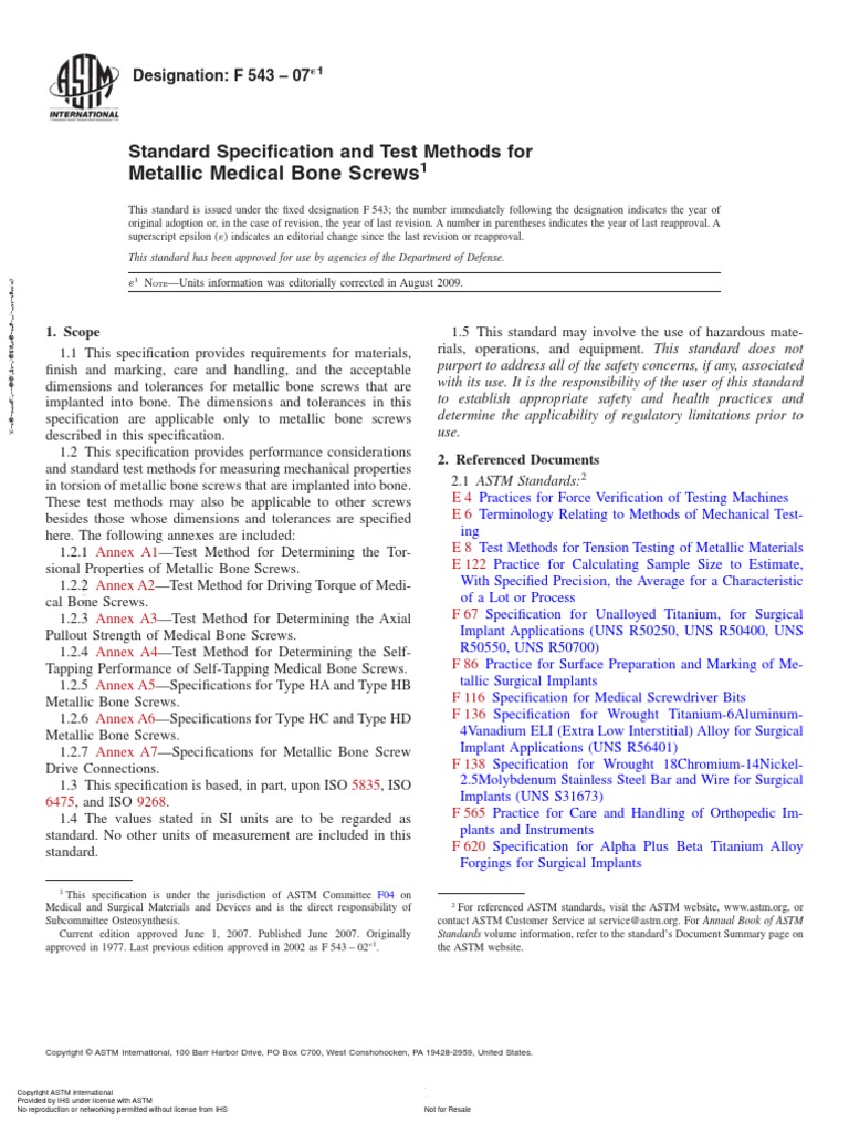 Astm F543 PDF | PDF