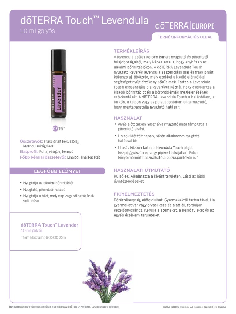 Lavender Touch Oil | PDF