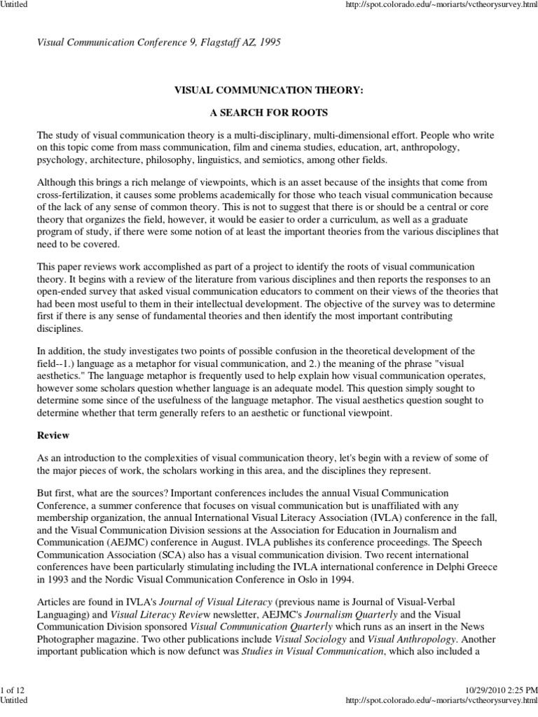Roots of Visual Communication Theory | PDF | Aesthetics | Semiotics
