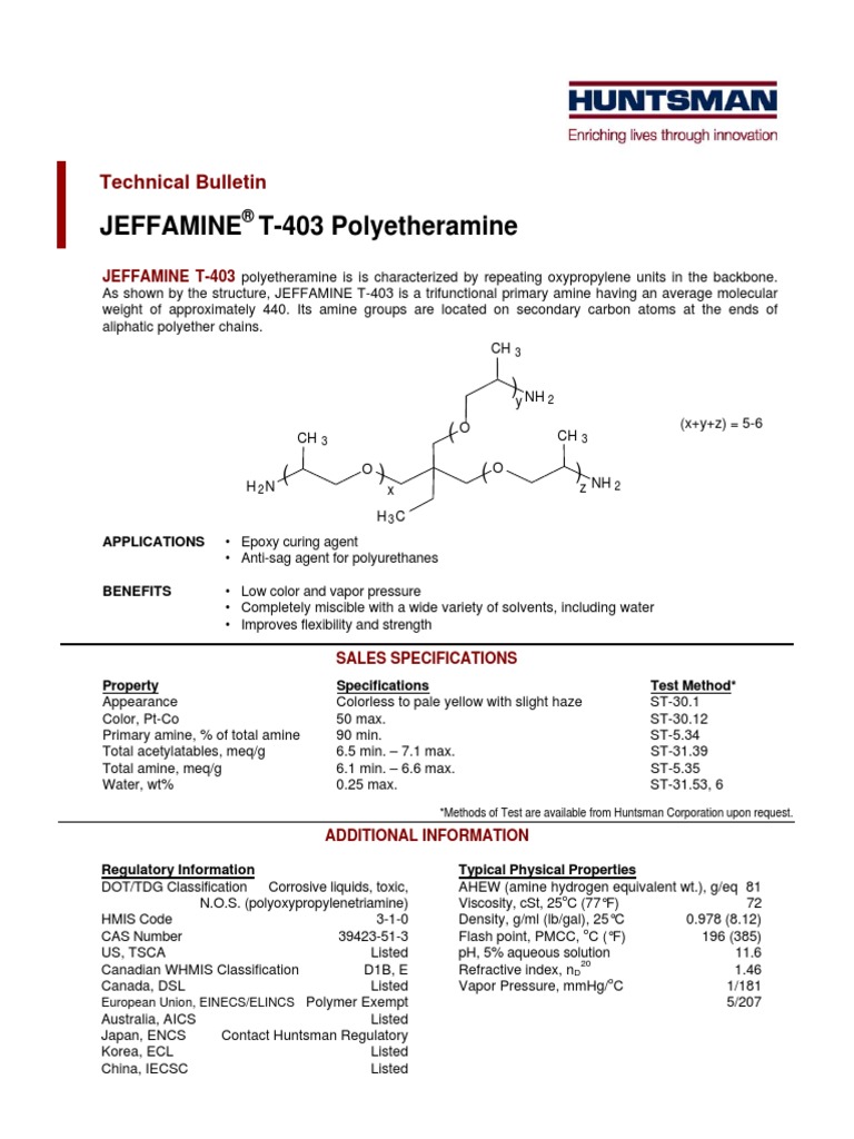 Jeffamine T 403 Us 2 08 | PDF