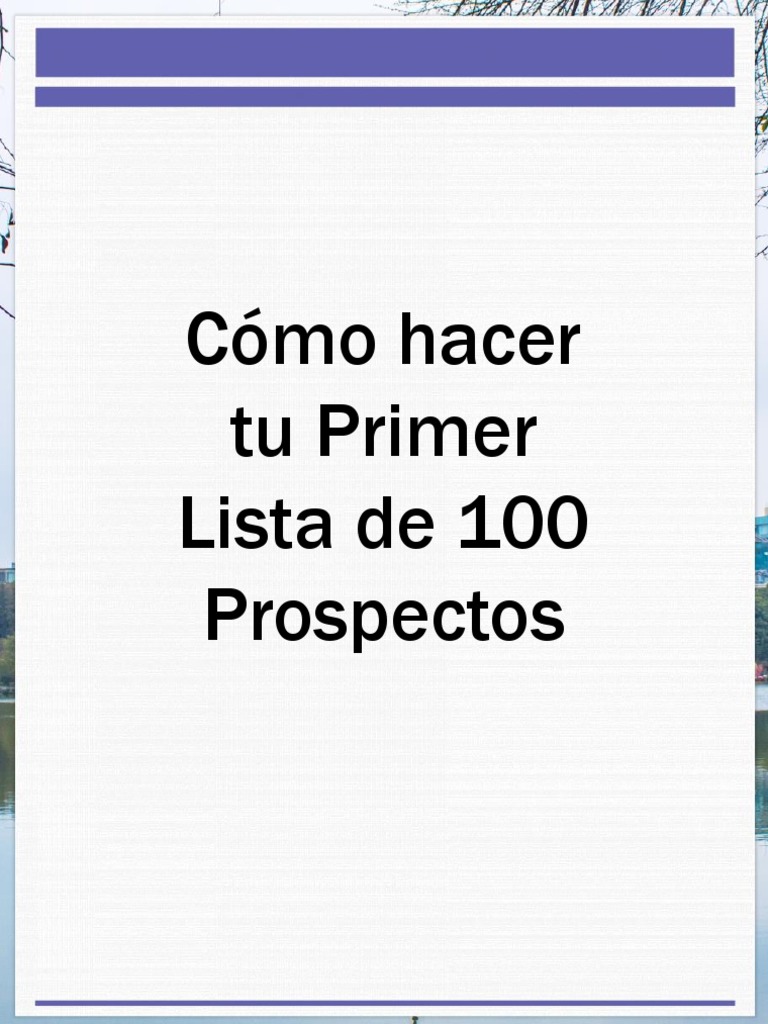 Crear tu Lista de 100 Prospectos | PDF