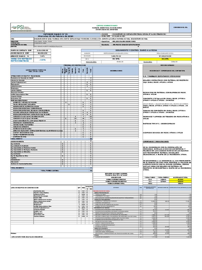 Reporte Diario Modelo | PDF
