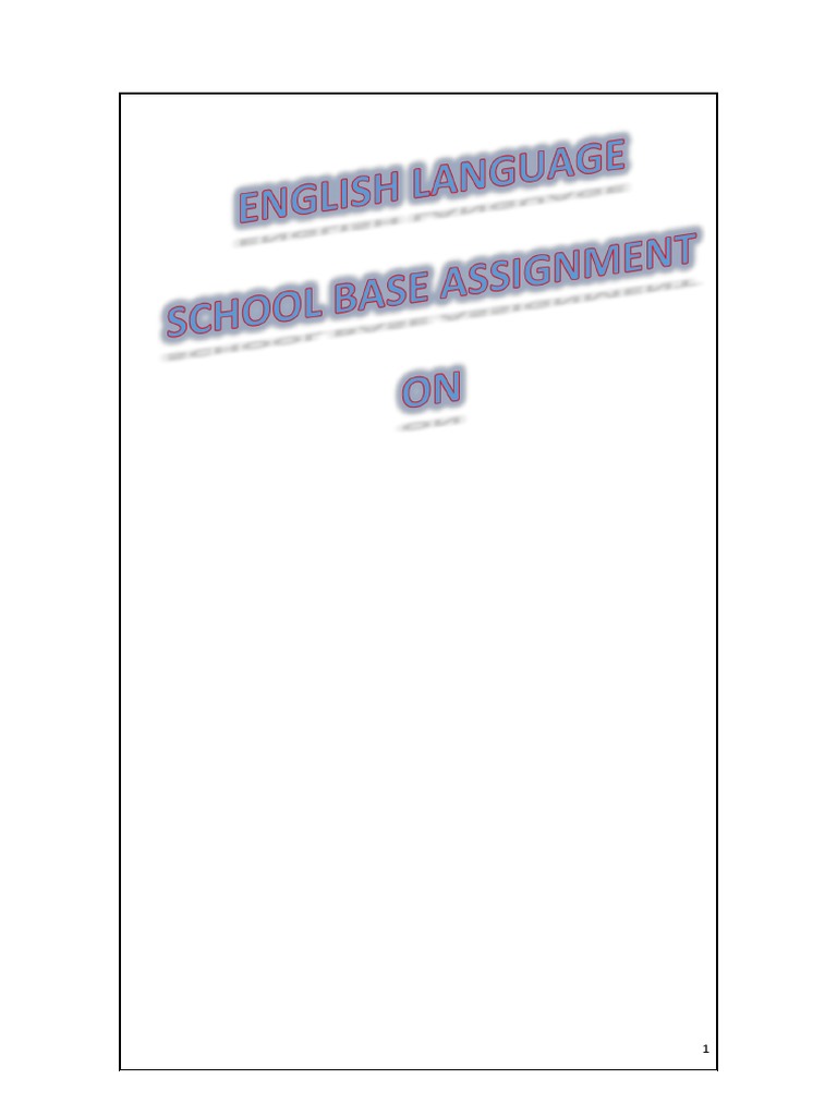 English Sba | PDF