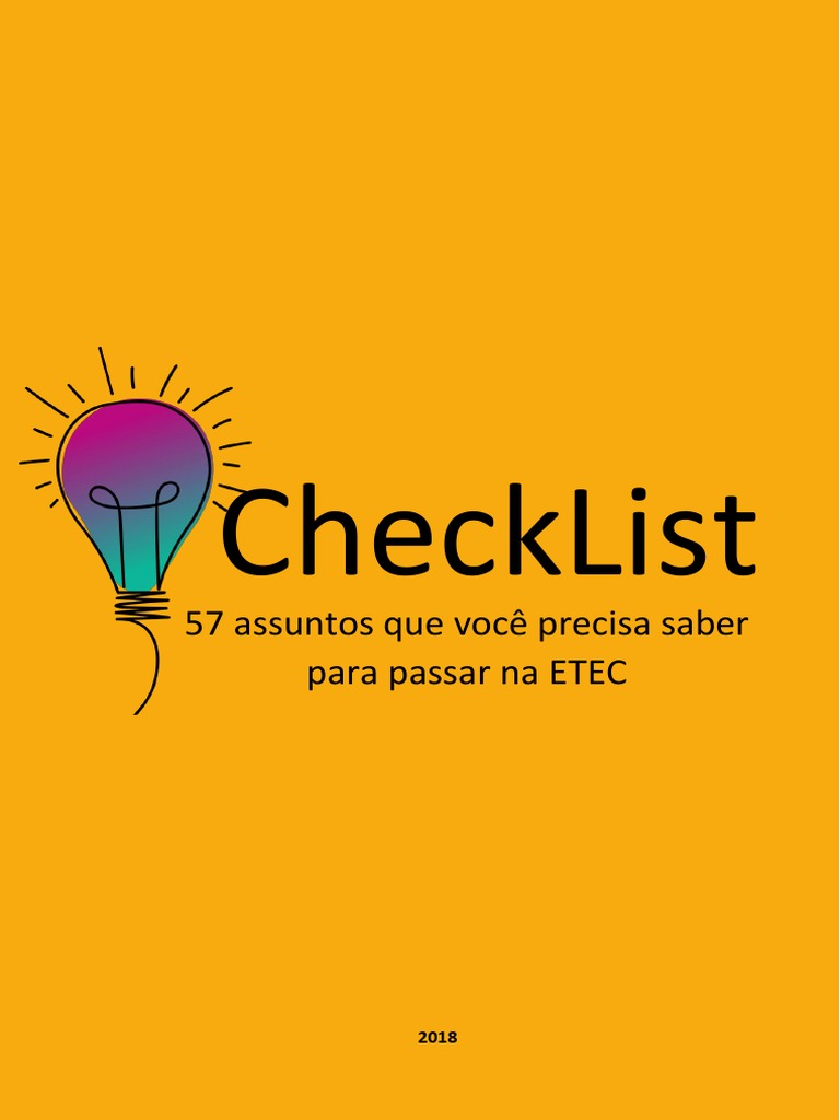 Check List ETEC 2018 PDF | PDF | Ciências e Matemática | História