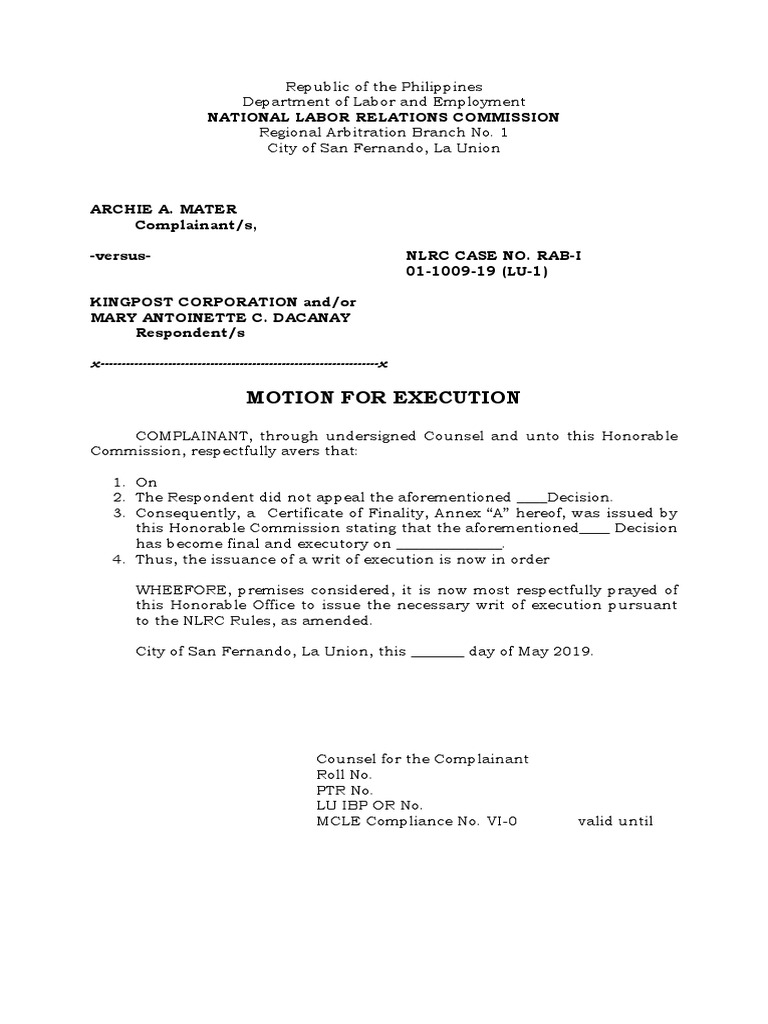 Writ of Execution | PDF