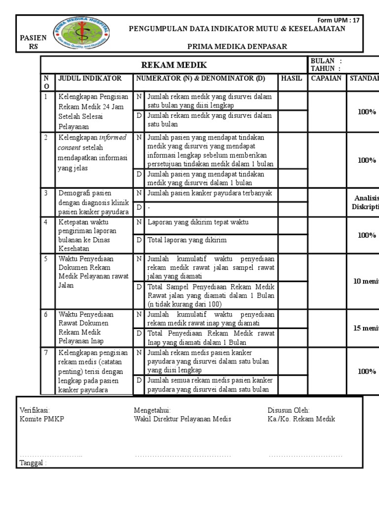 Form Indikator Mutu | PDF