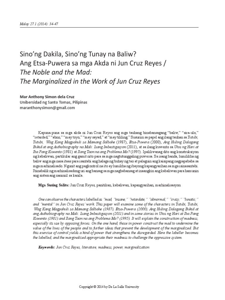 Sinong Dakila Sinong Baliw | PDF