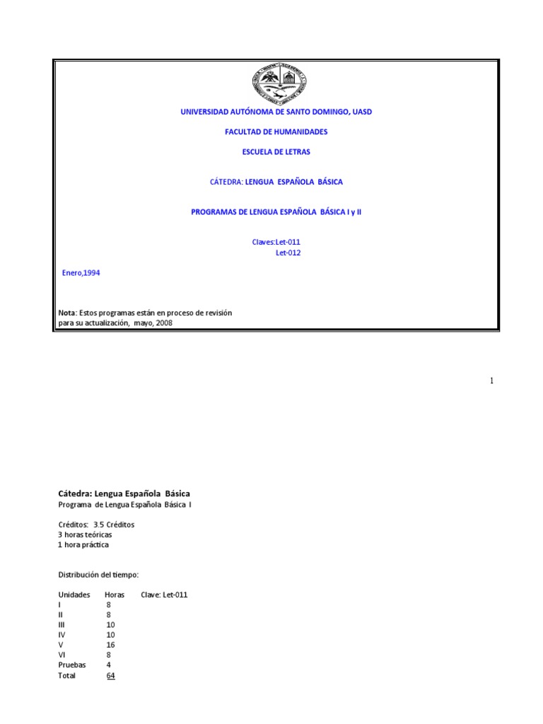Programa Let-011 y 012 | PDF