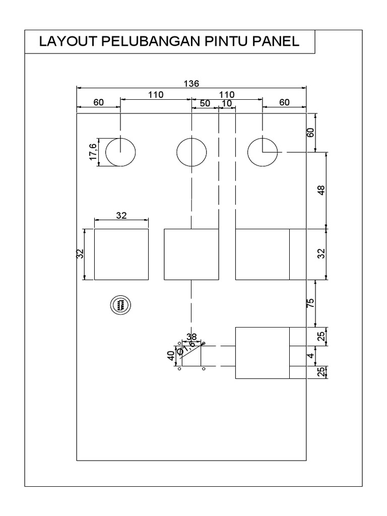 Layout Pelubangan Pintu Panel | PDF