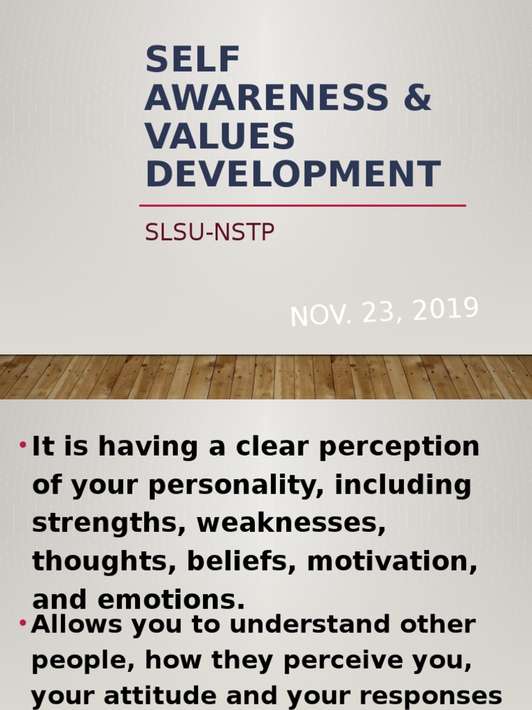 Self-Awareness & Values Guide | PDF