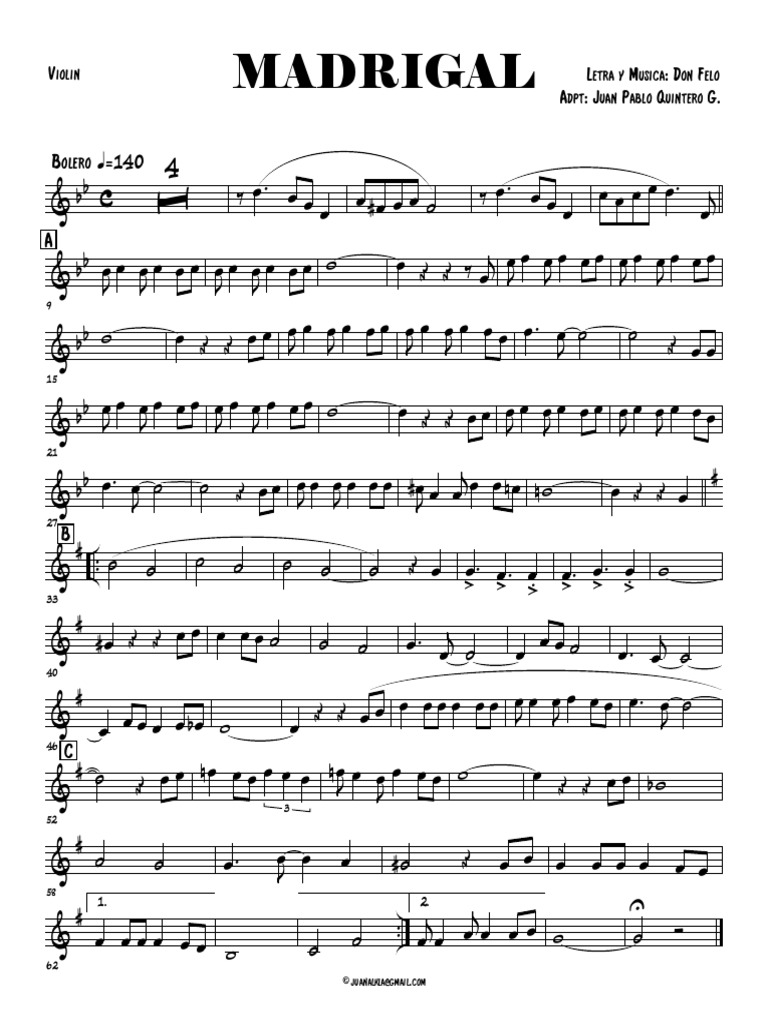 Madrigal - Violin PDF | PDF