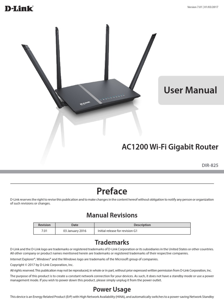 DIR-825 G1 Manual v7.01 (DI) | PDF