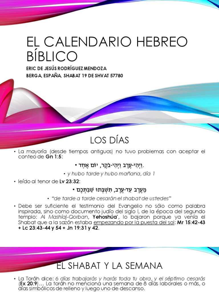 El Calendario Hebreo Bíblico | PDF