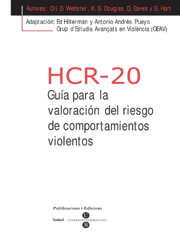 Manual hcr-20 CONDUCTA VIOLENTA PDF | PDF