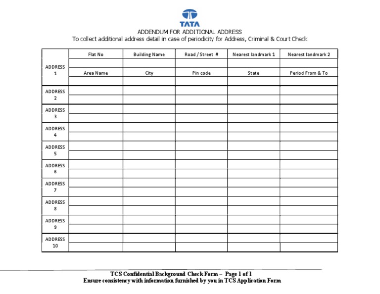 Addendum For Additional Address | PDF