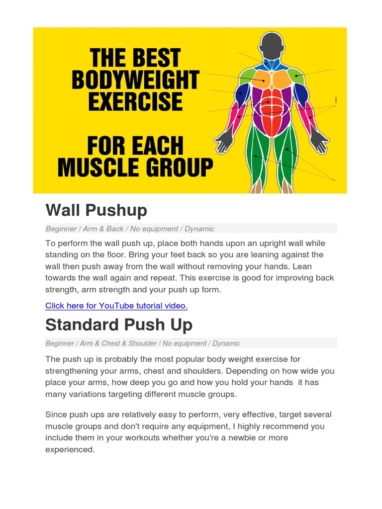 250 Best Bodyweight Exercises | PDF