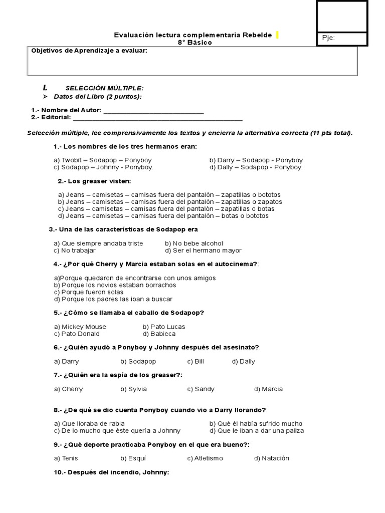 Rebeldes Prueba | PDF | Juegos y actividades