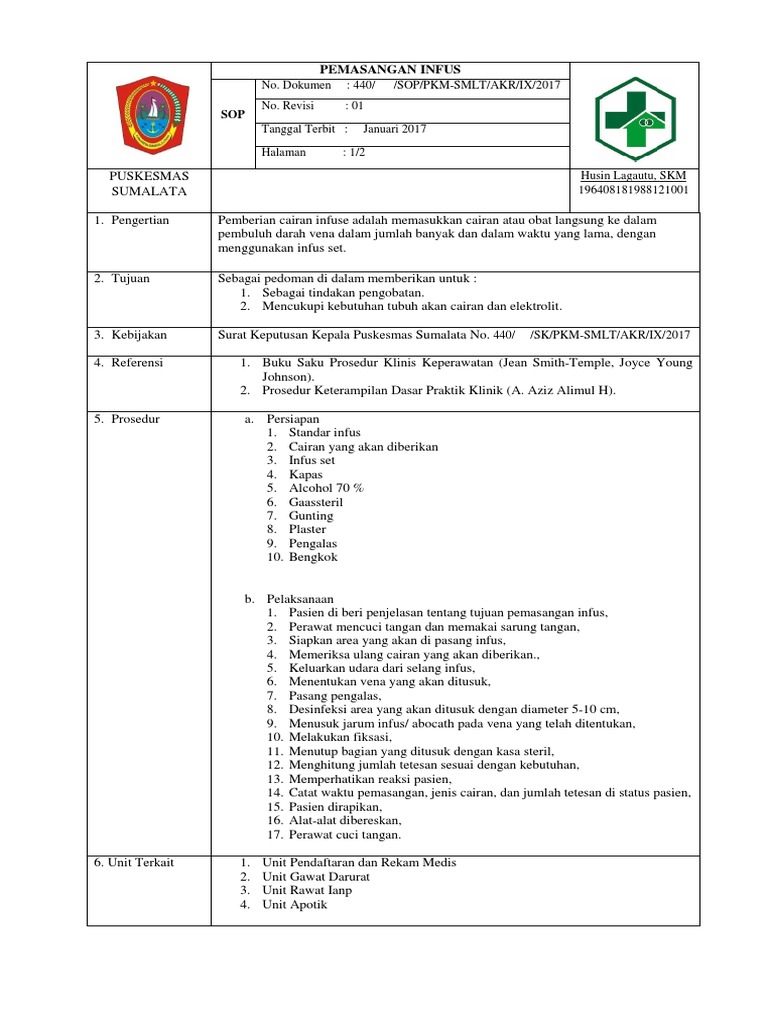 Pemasangan Infus | PDF