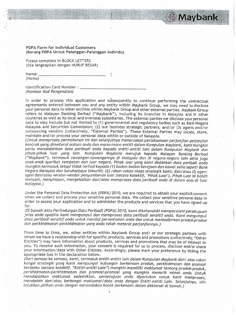 Borang Permohonan Akaun Maybank 2/2 | PDF