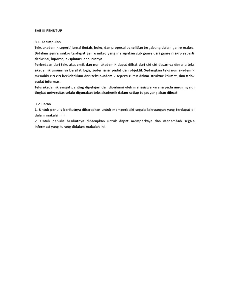 Bab Iii Penutup | PDF