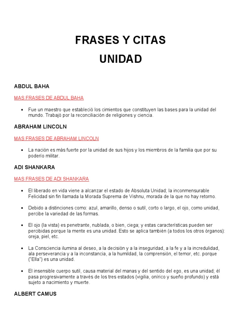 Frases y Citas Unidad | PDF | Relaciones personales, crianza y ...