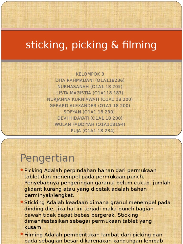 Masalah Dalam Pembuatan Tablet Picking, Filming | PDF